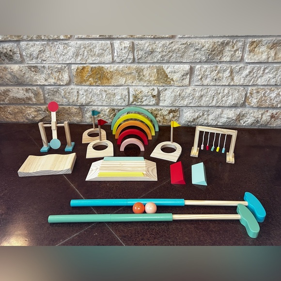 Wonder and Wise | Toys | Colorful Wooden Kids Mini Golf Set From Wonder ...